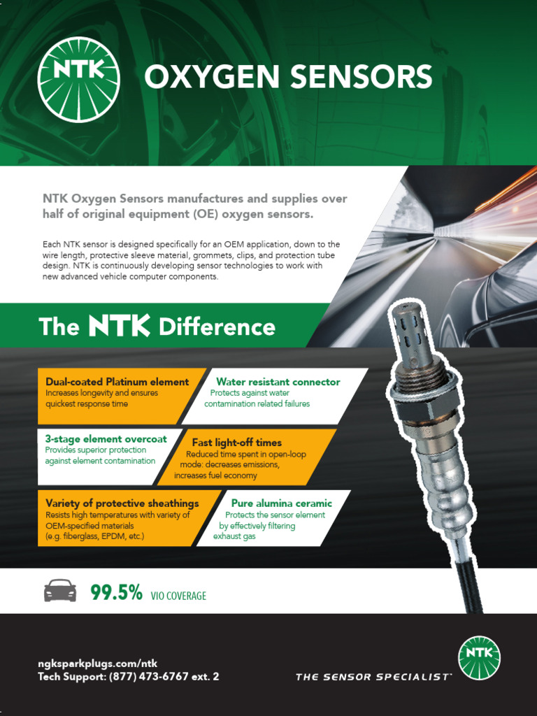 NTK Oxygen Sensor Product Overview | PDF | Mechanical Engineering