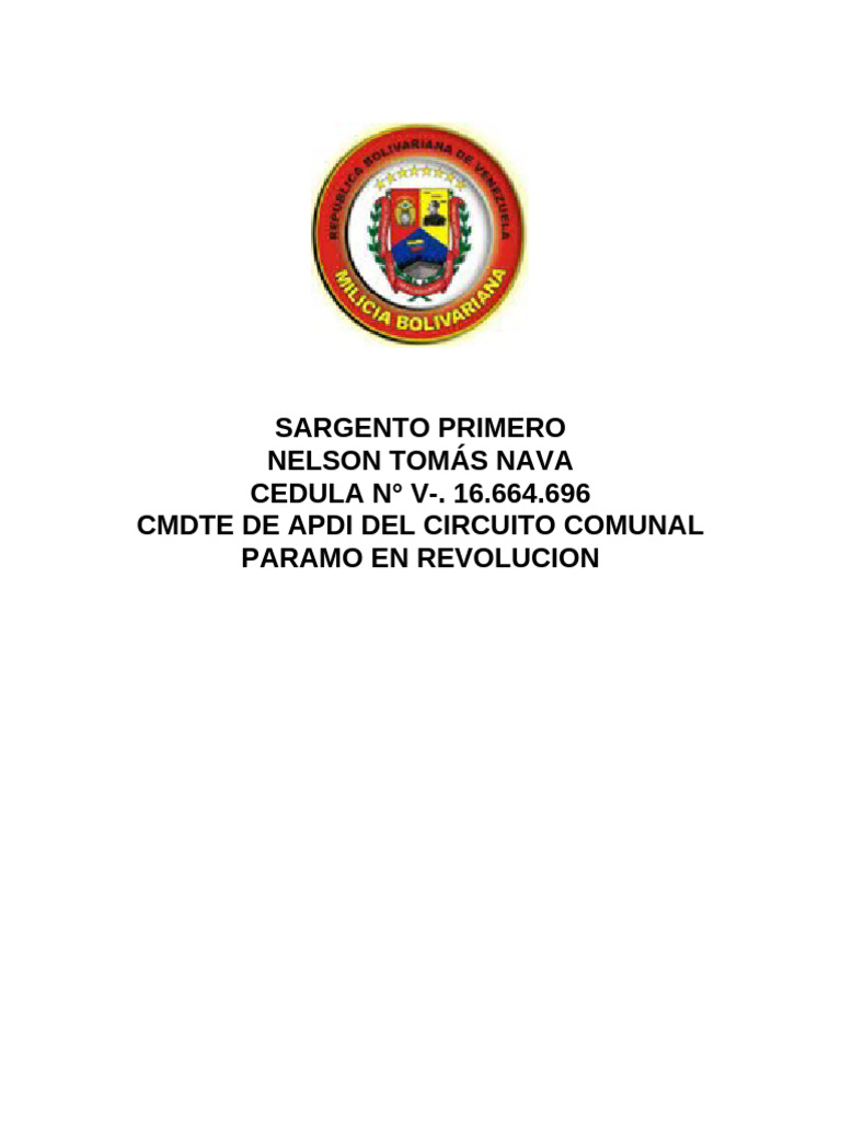 Datos del Sargento Primero Nelson Nava | PDF