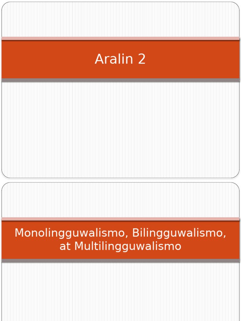 Aralin 2 Monolingguwalismo | PDF