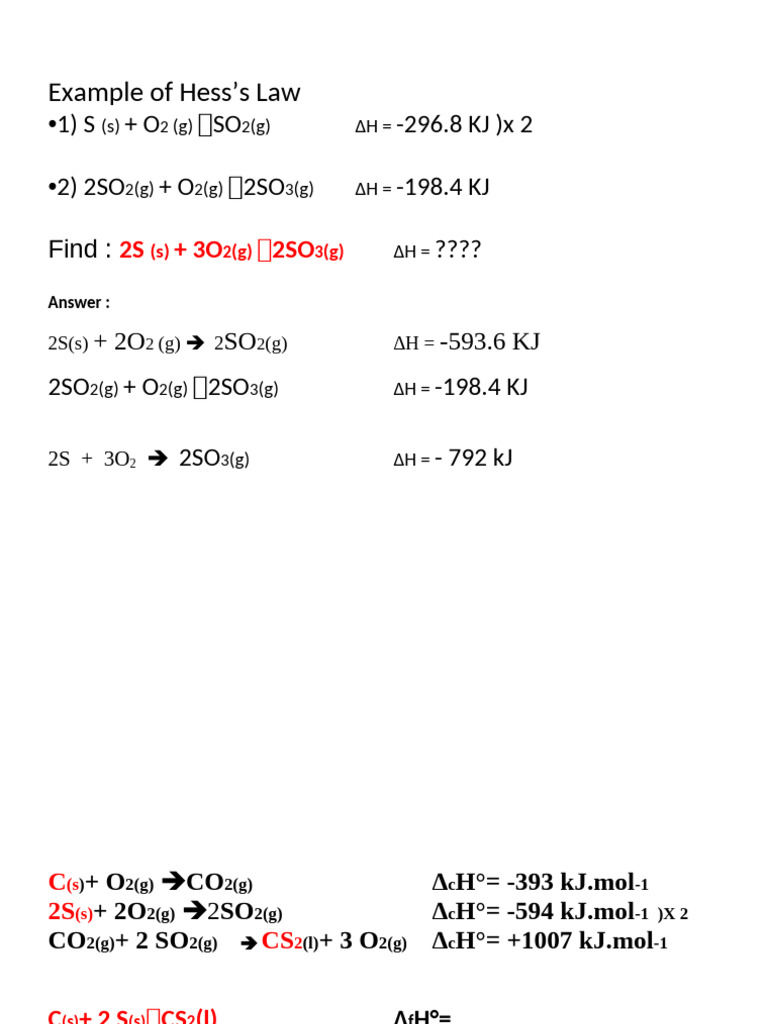 Hess's Law: Enthalpy Calculations Explained | PDF