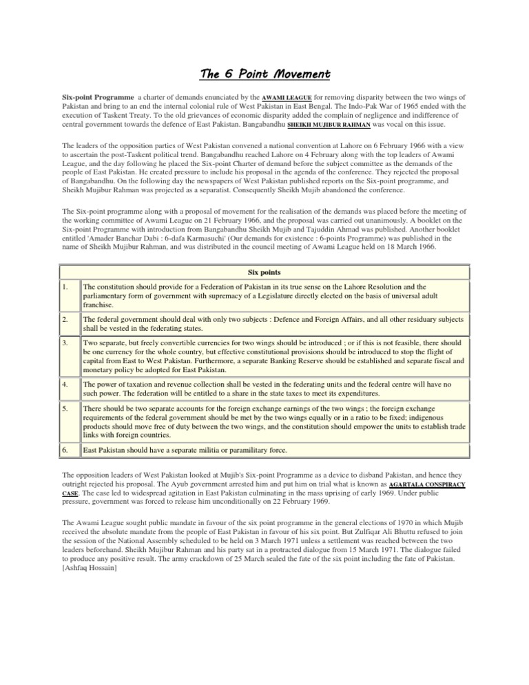 Six Point Movement | PDF | Government | Public Sphere