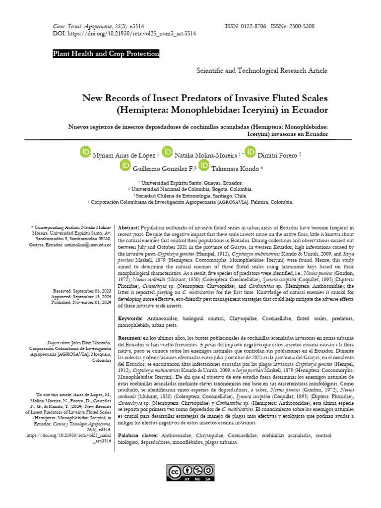 New Records of Insect Predators of Invasive Fluted | PDF | Biological ...