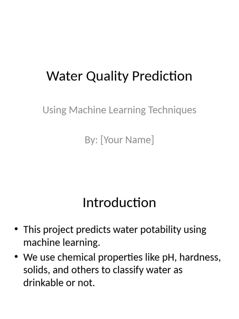 Machine Learning for Water Potability | PDF