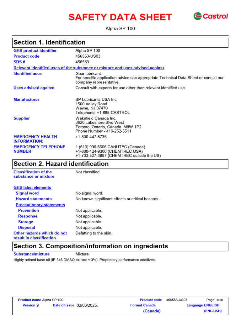 13. ALPHA SP 100 | PDF | Occupational Safety And Health | Chemical ...