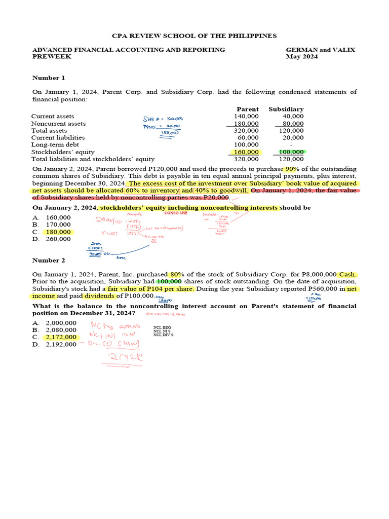 95 - AFAR Preweek Lecture | PDF | Debits And Credits | Revenue