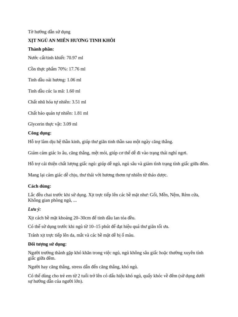 Tờ Hướng Dẫn Sử Dụng | PDF