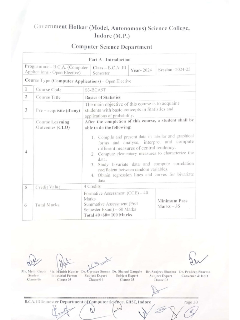 Bca III Semester Syllabus Generic Elective Computer Science 2024-2025 | PDF