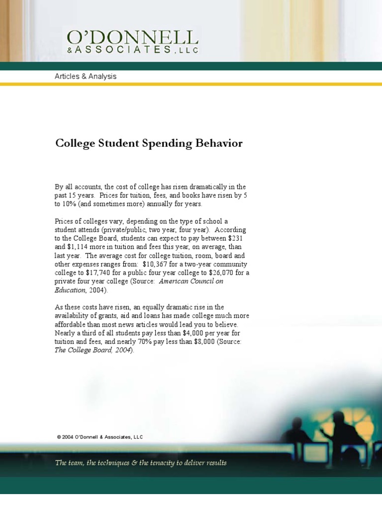 Student Spending Behavior | PDF | Textbook | Student Financial Aid In ...