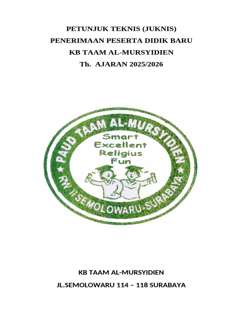 Juknis PPDB KB TAAM 2025/2026 | PDF