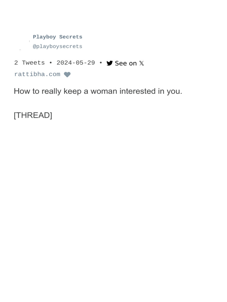 How to Keep a Woman Interested | PDF
