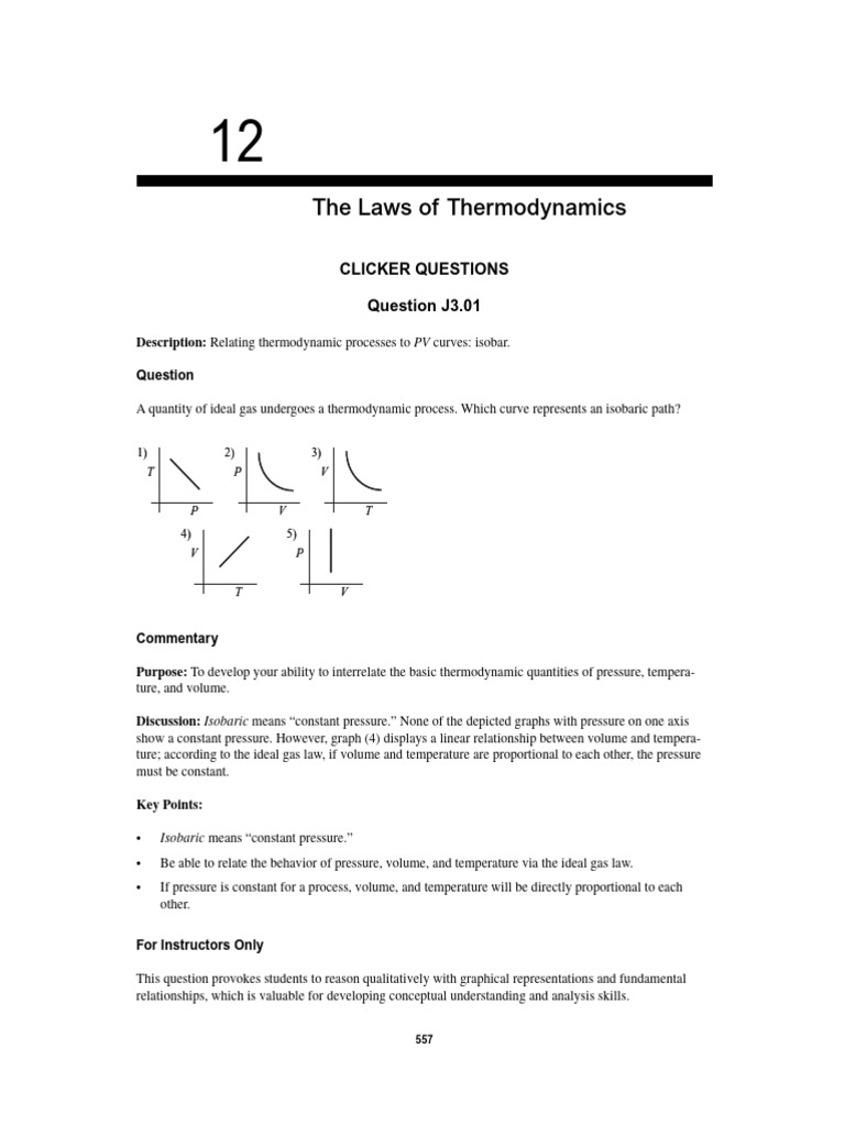 Clicker Questions | PDF | Gases | Heat