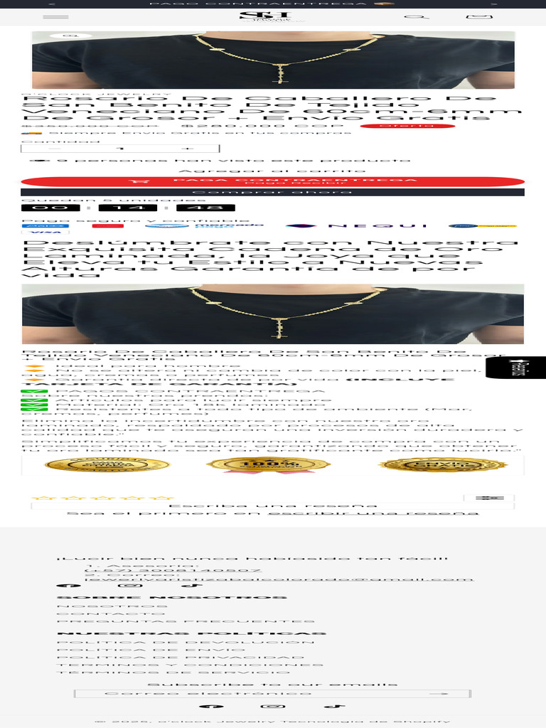 Rosario de Caballero de San Benito de Tejido Veneciano de 60cm-6mm de ...