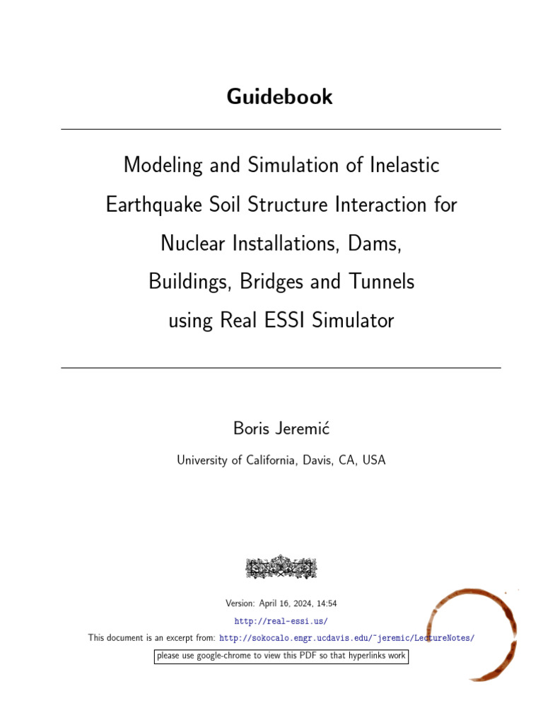 Jeremic Et Al Real-ESSI-BOOK | PDF | Elasticity (Physics) | Seismology