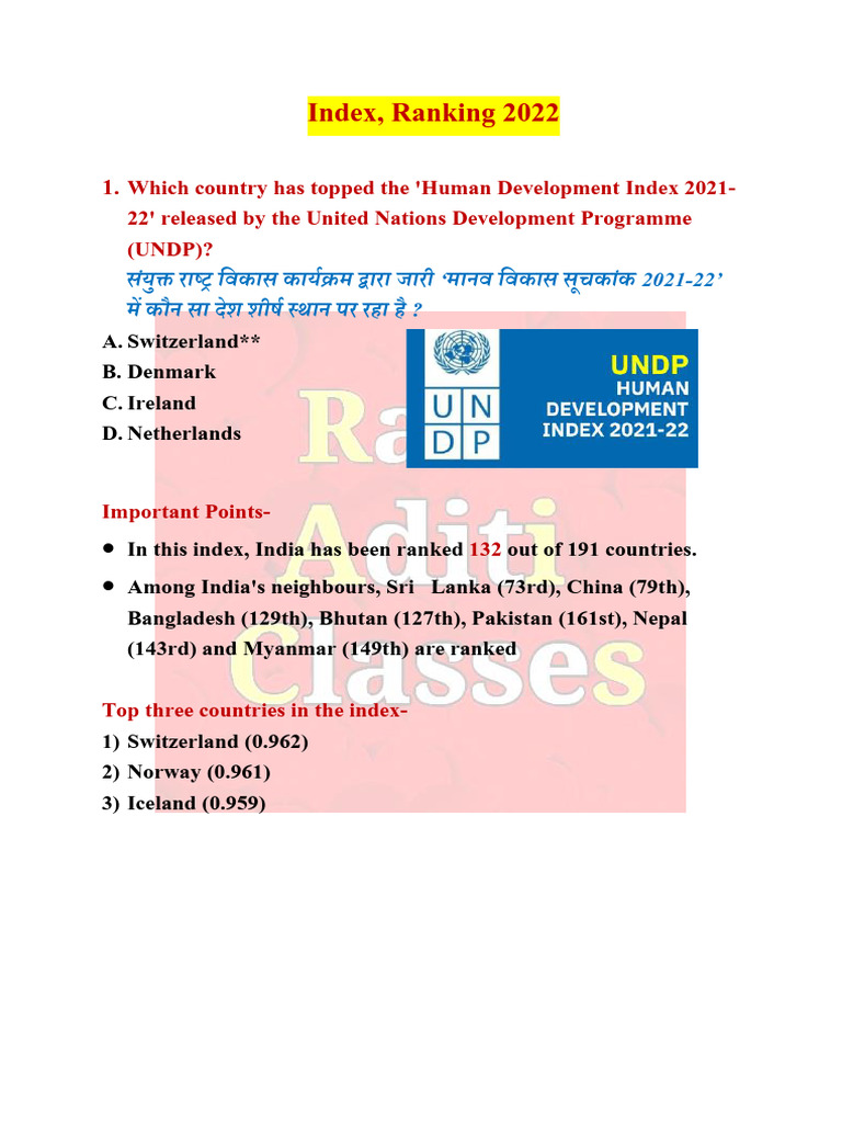 Index, Ranking | PDF | Unemployment