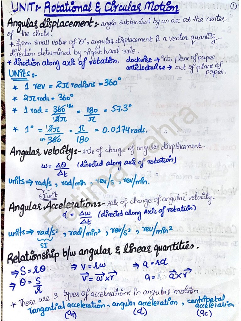 Circular Motion by Fatima Zahra | PDF