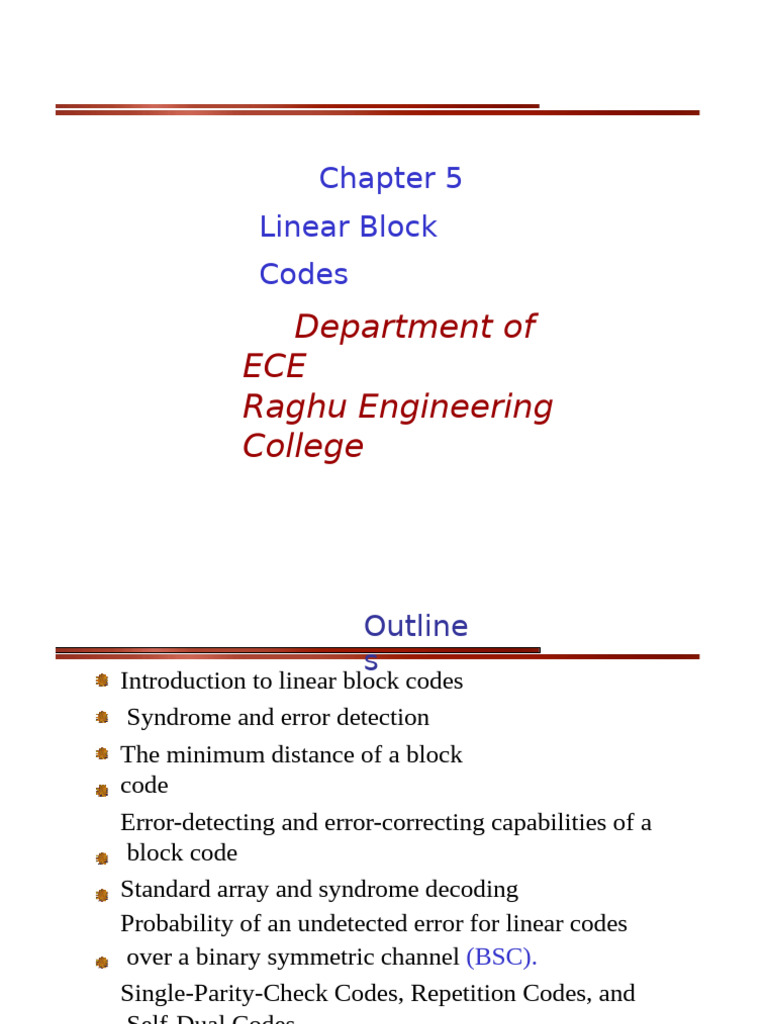 Matrix Representation of Linear Codes | PDF | Notation | Applied ...