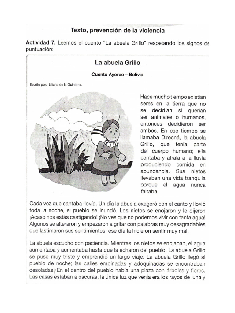 La Abuelita Grillo y El Subrayado 2c | PDF