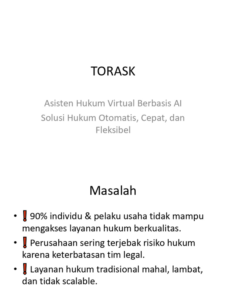 Pitch_Deck_TORASK_Asisten_Hukum_Virtual | PDF