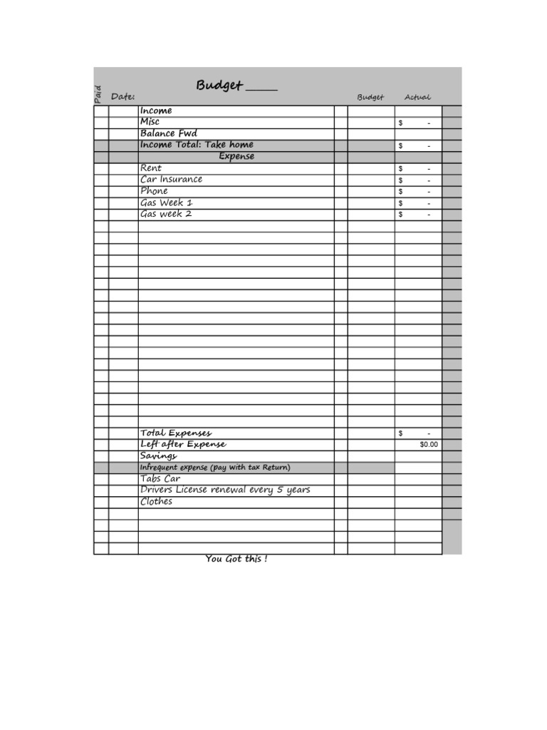 Quick Budget Template Guide | PDF