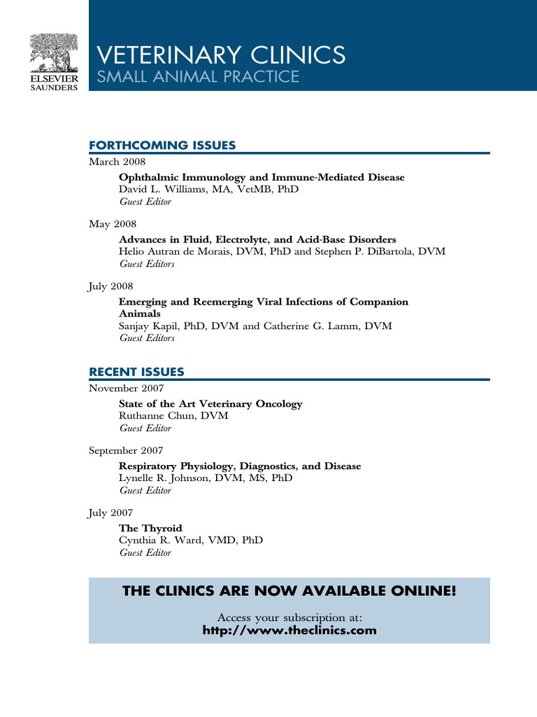 Upcoming Topics in Veterinary Clinics | PDF