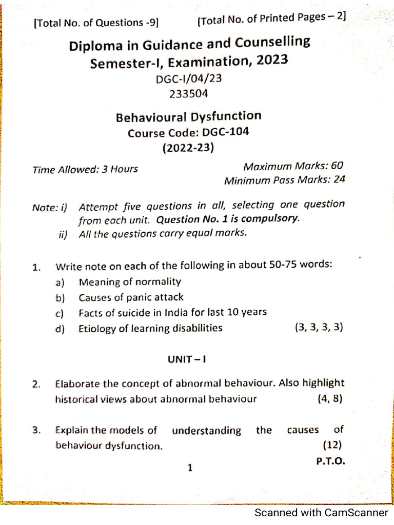 DGC 104 Question Paper | PDF