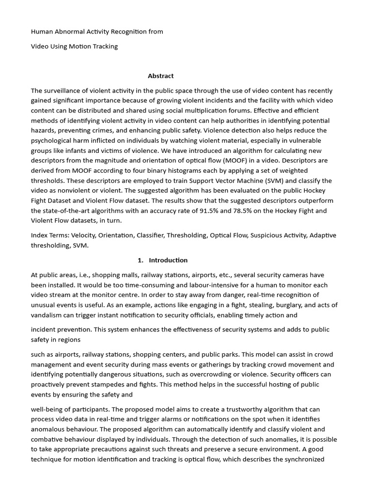 Human Abnormal Activity Recognition Himanshi.... | PDF | 3 D Computer ...