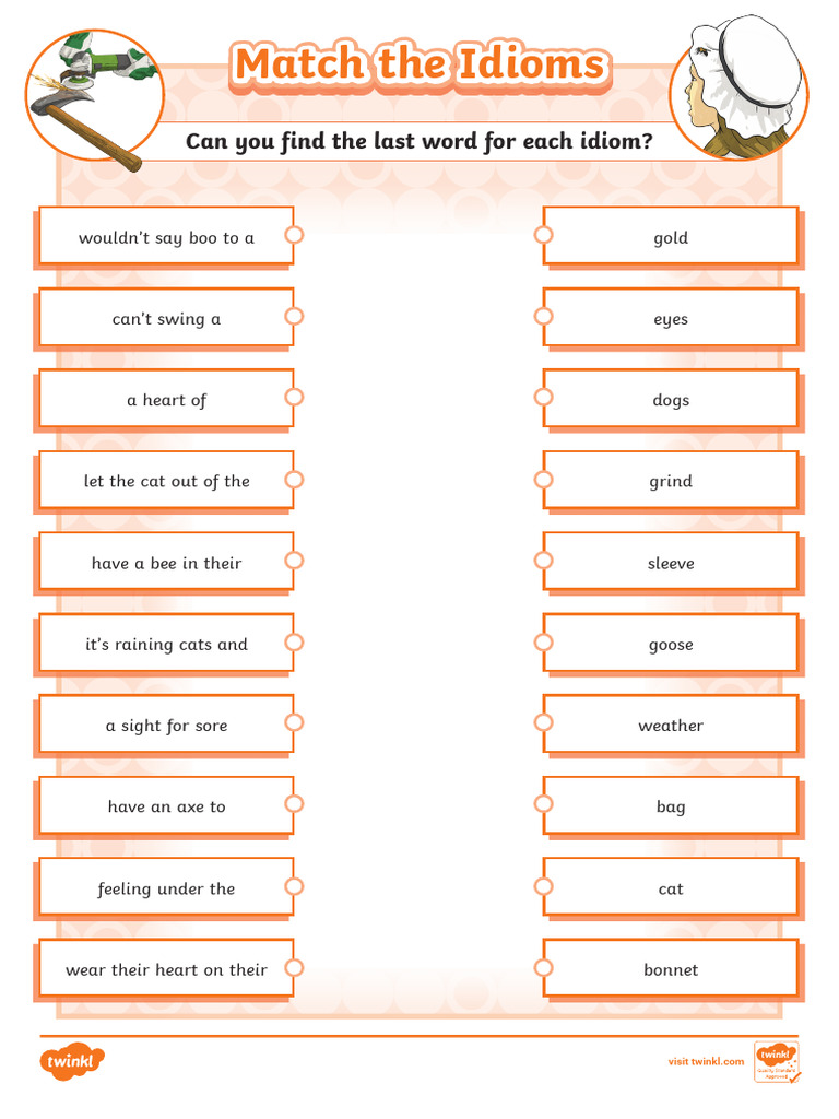 T e 1700209964 Match The Idioms Worksheet Ver 1 | PDF