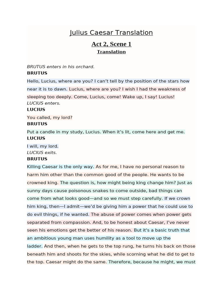Brutus's Dilemma in Act 2, Scene 1 | PDF | Julius Caesar