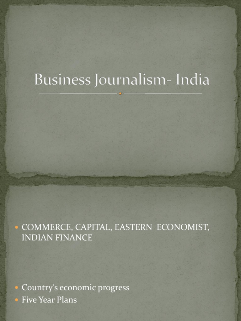 Evolution of Business Journalism in India | PDF