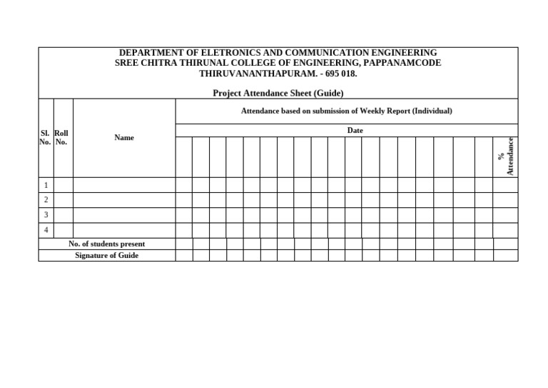 Project Attendance Sheet Guide | PDF