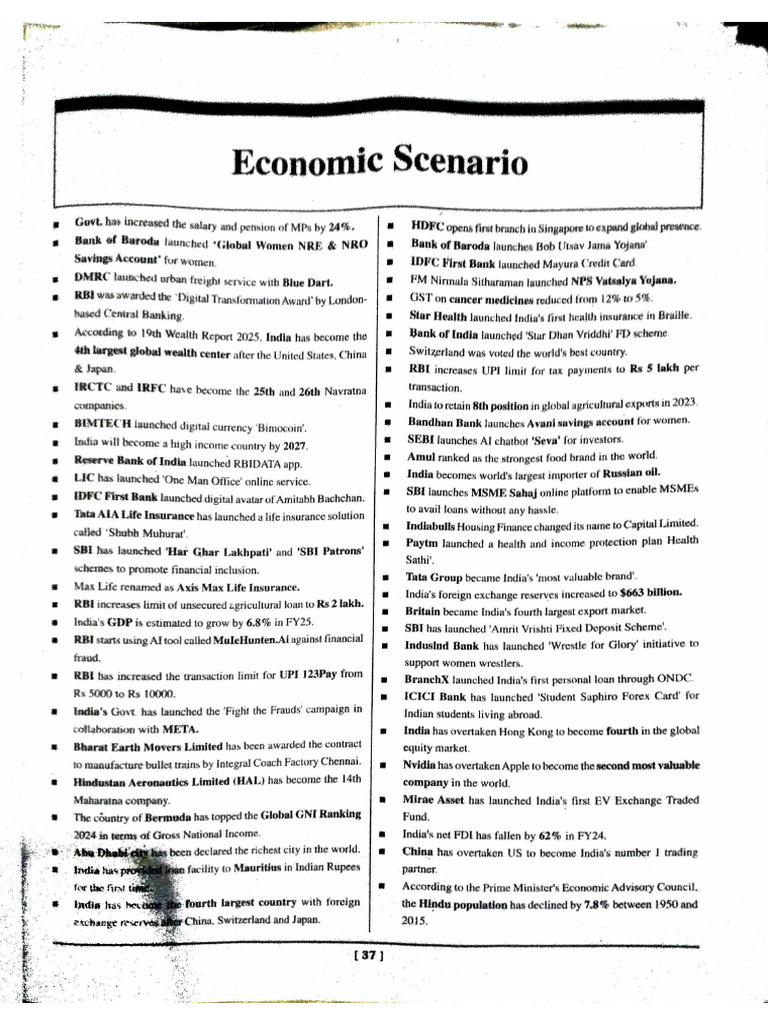 Economic Scenario | PDF