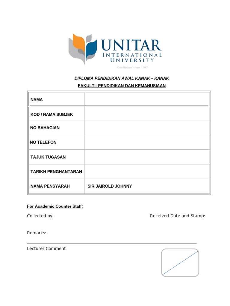 CV Page Assignment (Unitar) | PDF