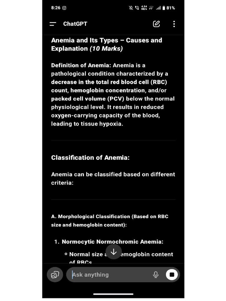Anemia and It's Types | PDF
