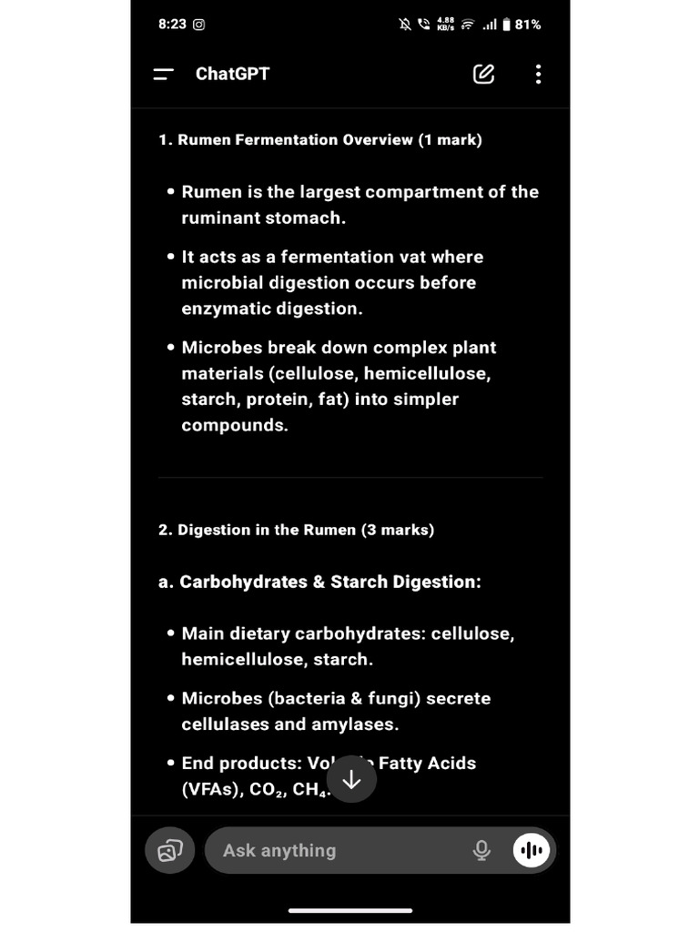 Rumen Fermentation | PDF