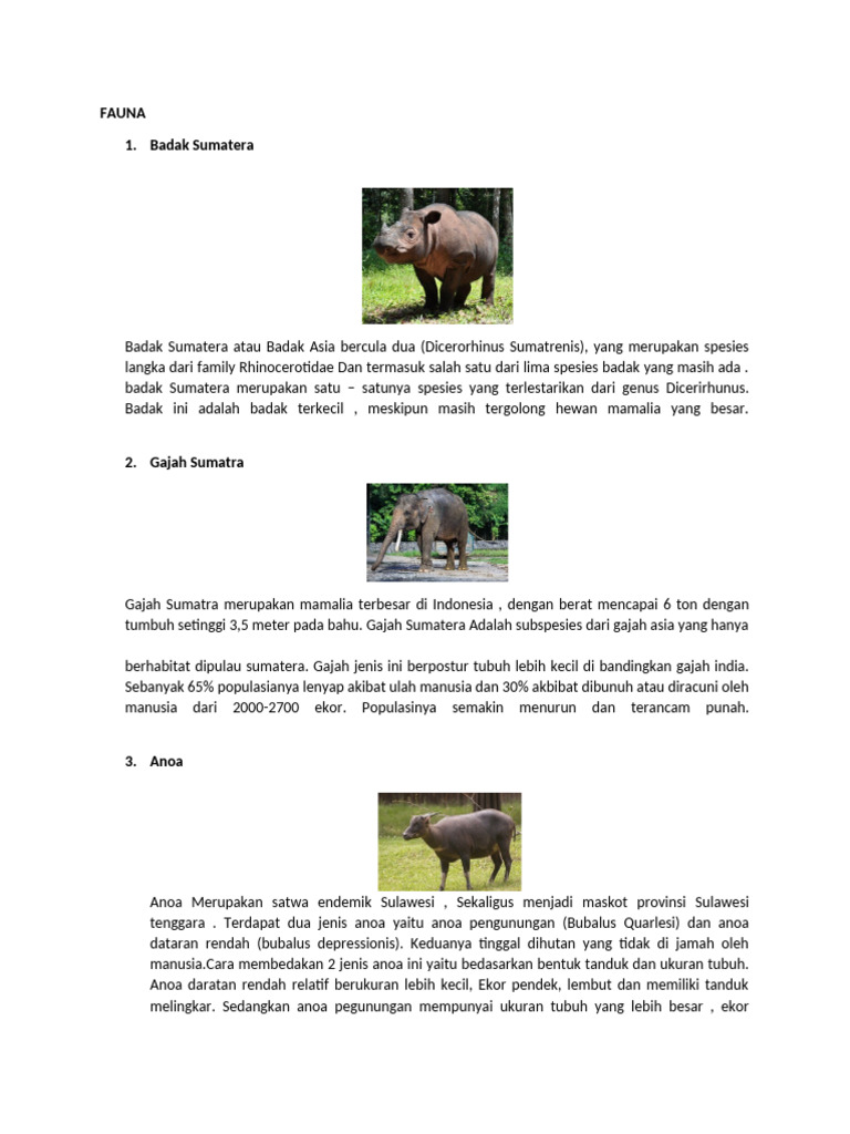Fauna dan Flora Endemik Indonesia | PDF