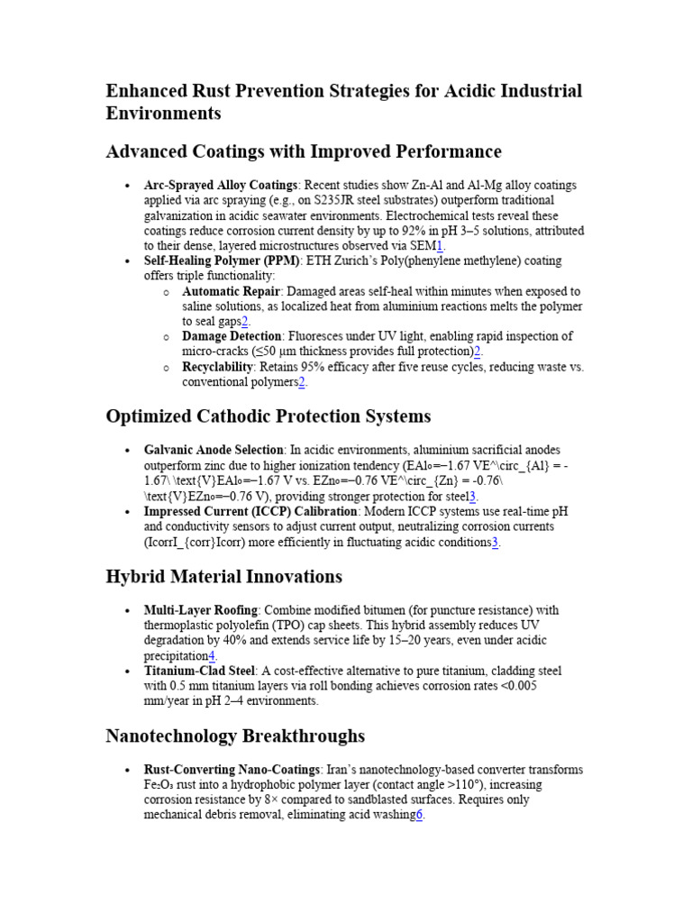 Advanced Rust Prevention in Acidic Environments | PDF | Corrosion | Rust