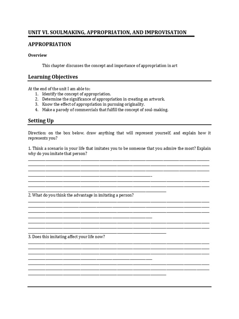 UNIT VI Part 1 Appropriation | PDF | Liberal Arts Education