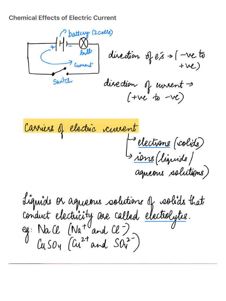 Chemical Effects of Electric Current | PDF