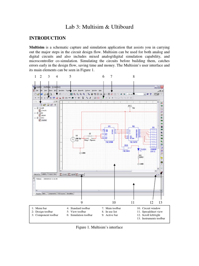 Multisim & Ultiboard Lab Manual | PDF | Electronic Circuits | Printed Circuit Board