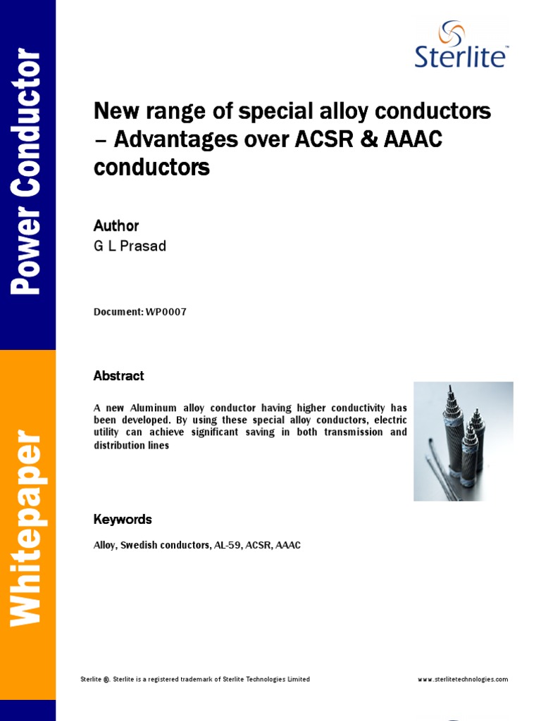 WP0007 - New Range of Special Alloy Conductors - AL59 | PDF ...