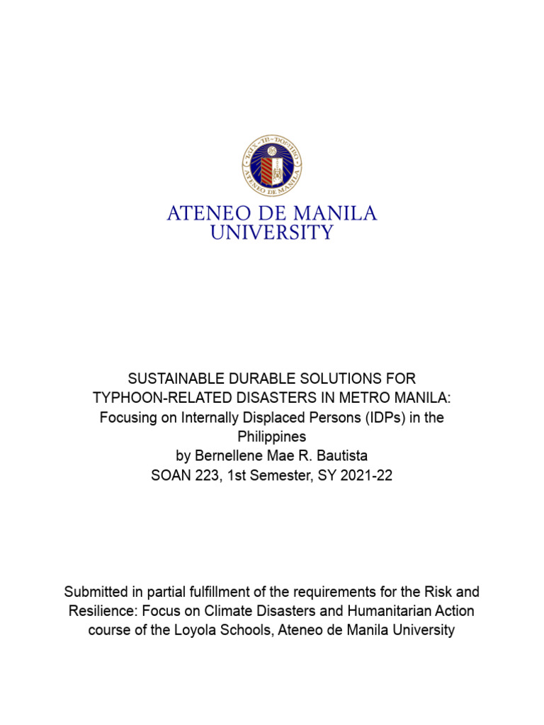 Sustainable Durable Solutions For IDPs | PDF | Tropical Cyclones ...