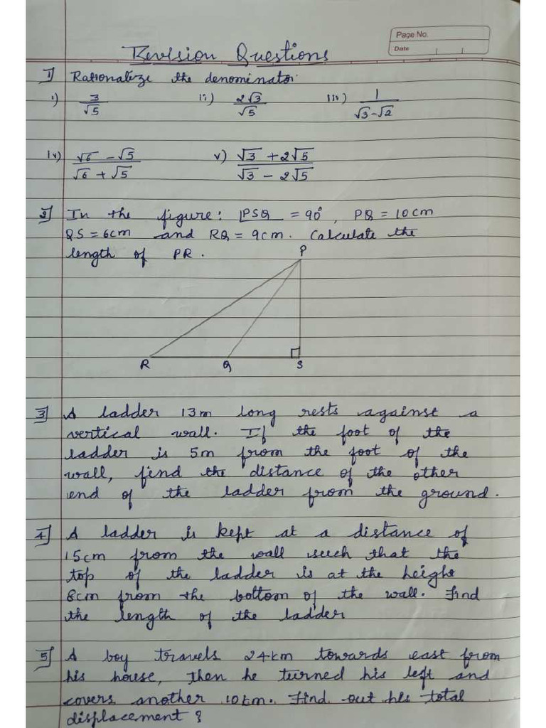 Math Revision Questions Grade 9 | PDF