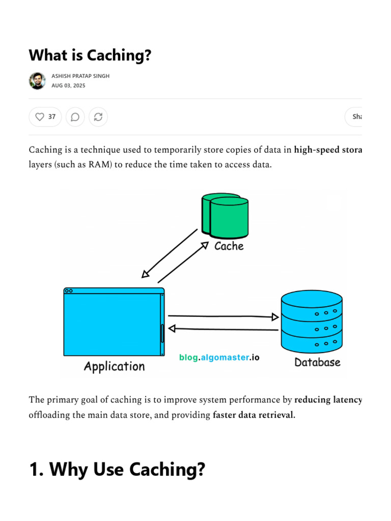 What Is Caching - by Ashish Pratap Singh | PDF | Cache (Computing) | Client–Server Model