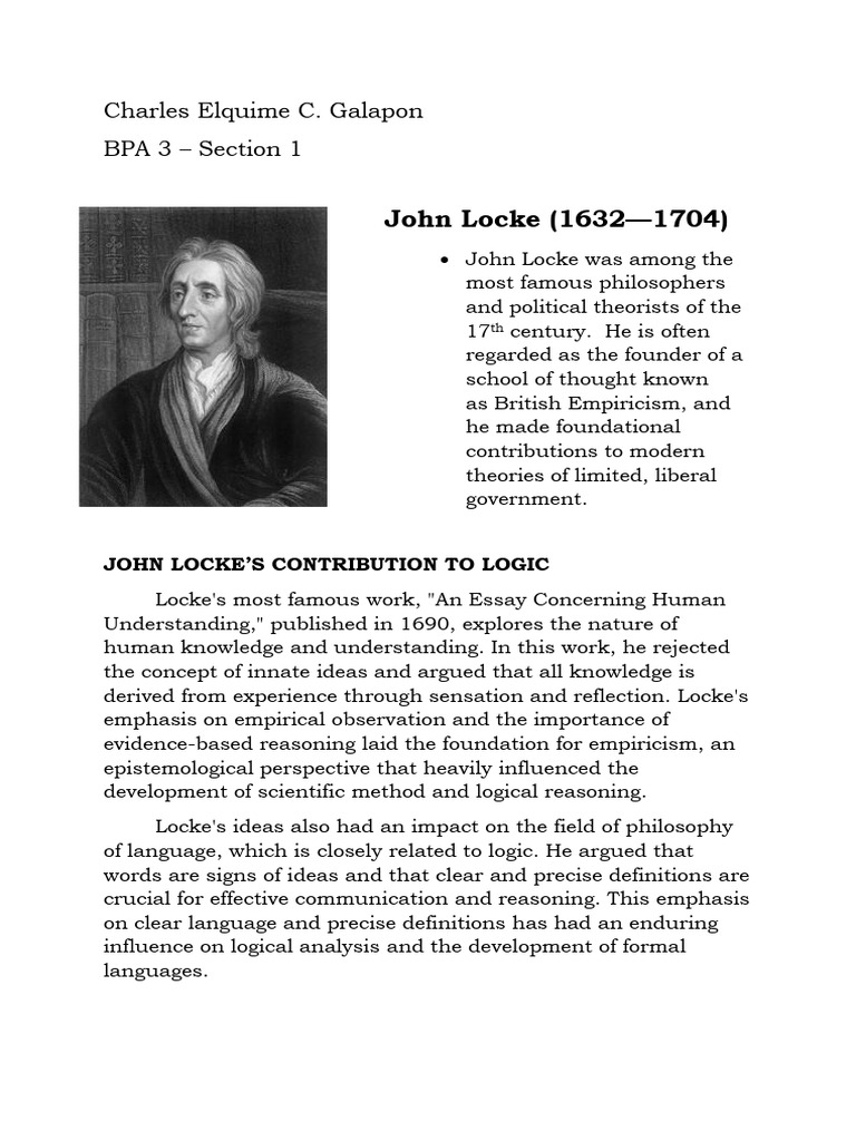 John Locke: Empiricism and Logic | PDF