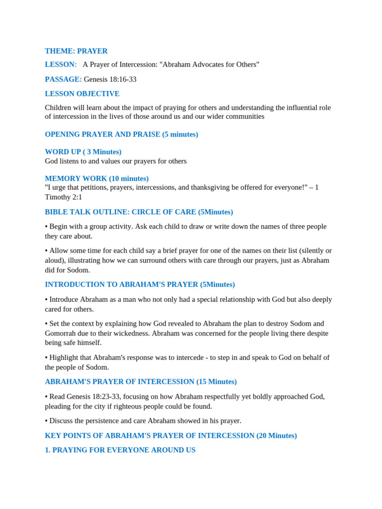 A Prayer of Intercession | PDF | Intercession | Prayer