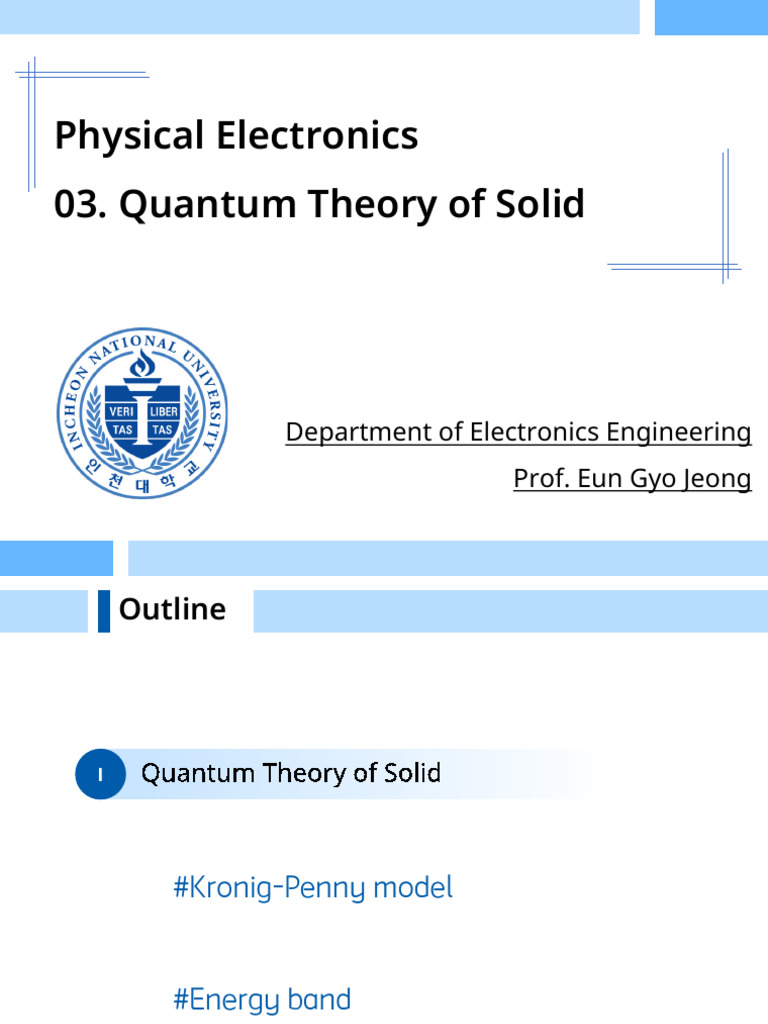Quantum Theory of Solid Overview | PDF