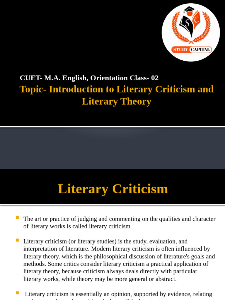 Literary Criticism and Theory Overview | PDF | Literary Criticism ...