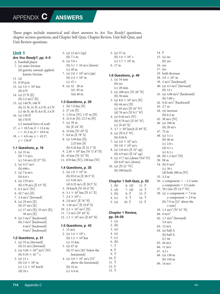 Textbook Answers Physics Sph4u | PDF | Elasticity (Economics) | Applied ...