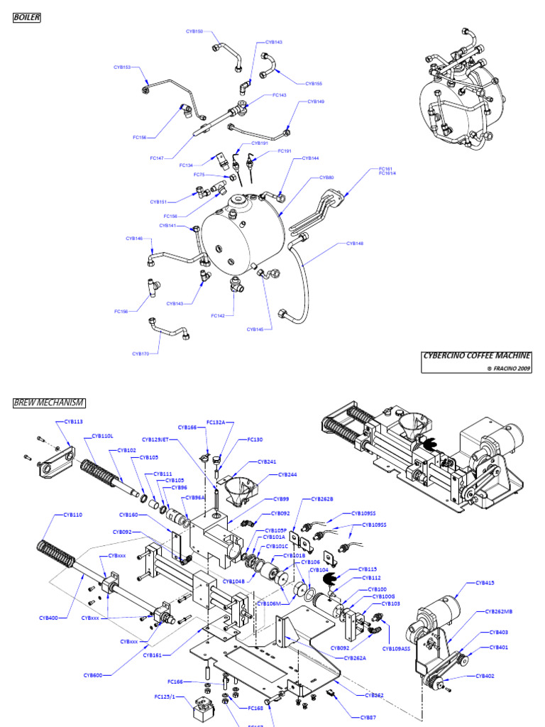 Fracino Cybercino Parts Catalog | PDF | Coffee | Drink