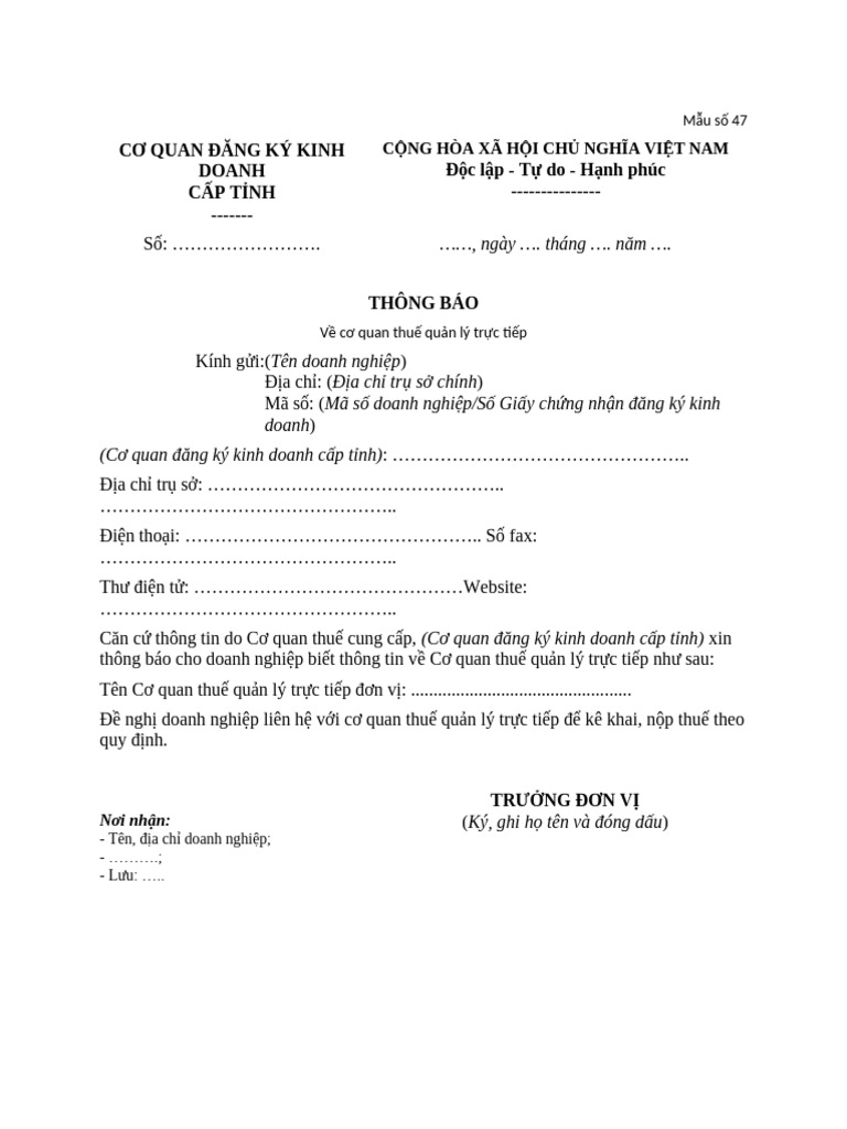 Mẫu số 47-Pl1 | PDF